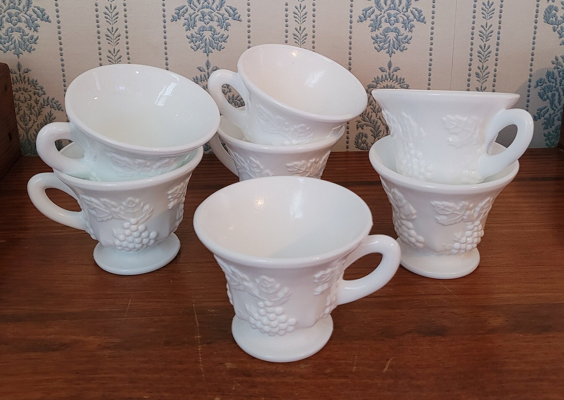 Vintage Milk Glass Colony Harvest Grape Teacup - Etsy