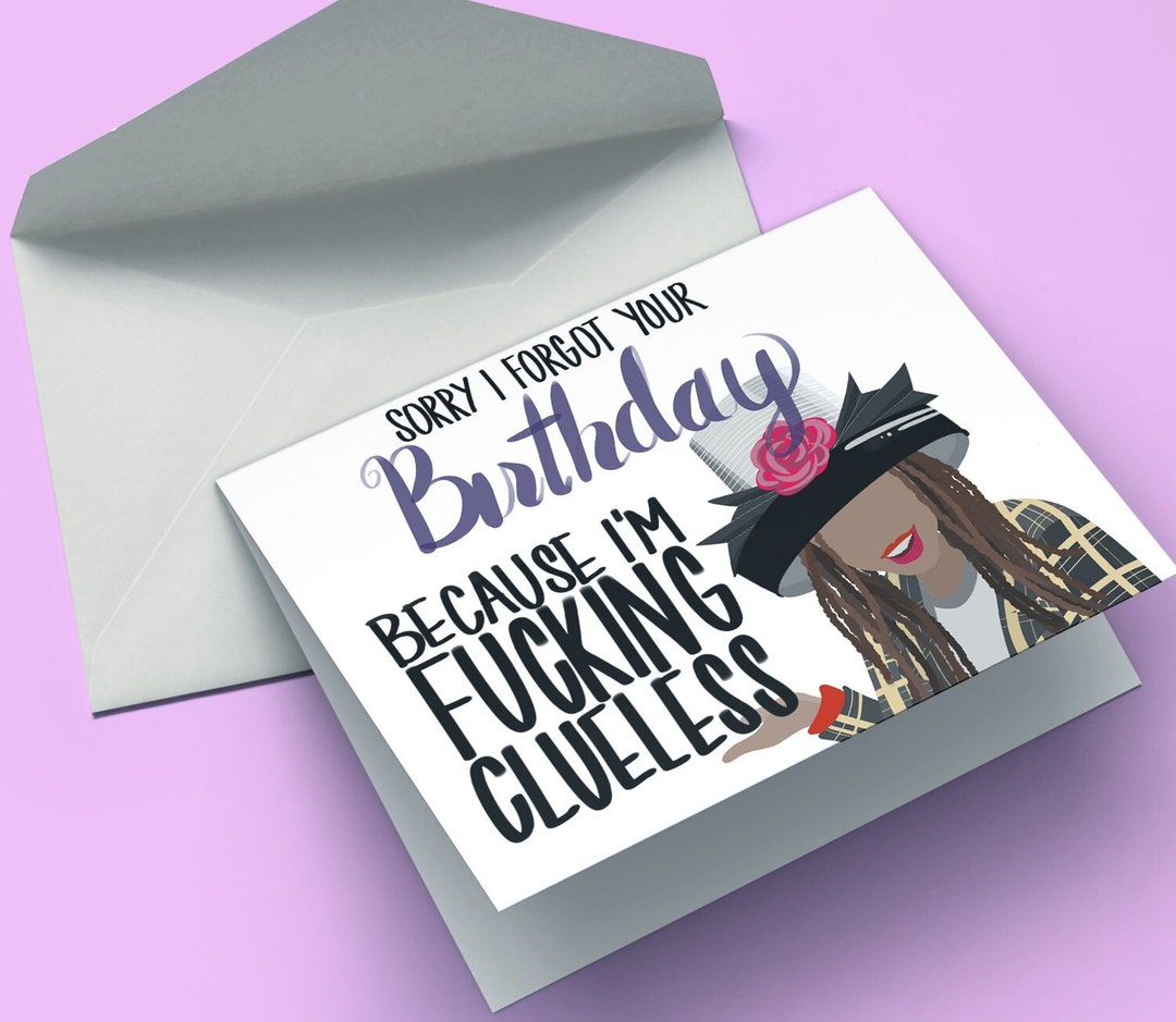 Belated Birthday Card, Clueless Card, Funny Birthday Card - Etsy