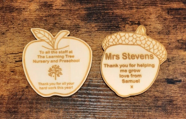 Beautiful Personalised Teacher Key Ring Gift. Apple, Ruler, Star,etc ...