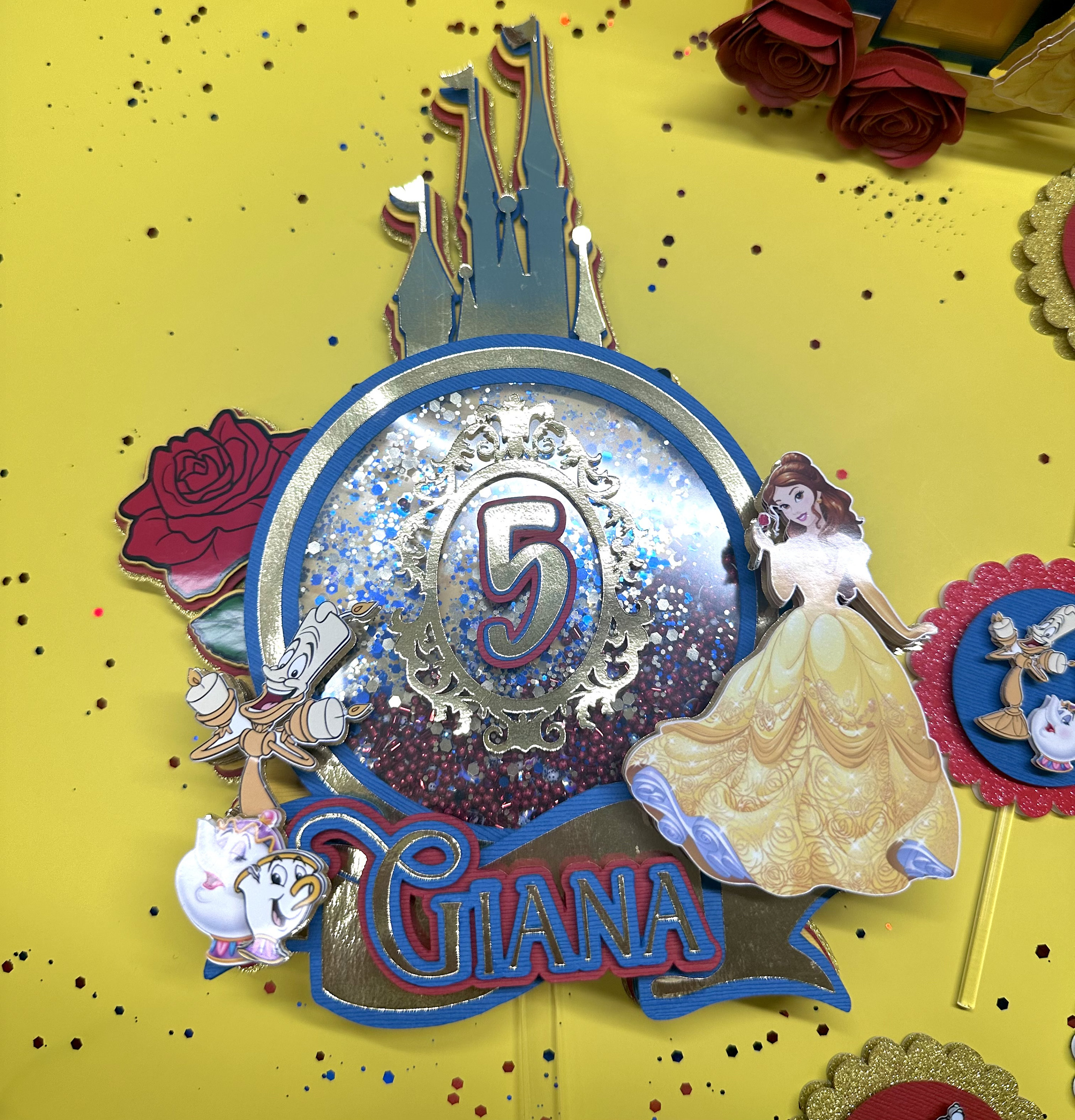Belle Cake Topper Princess Inspired Cake Topper Beauty and the Beast ...
