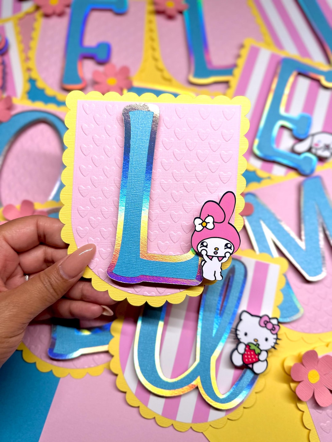 Hello Kitty Banner Kitty Banner Kawaii Banner Kitty Birthday Kawaii ...