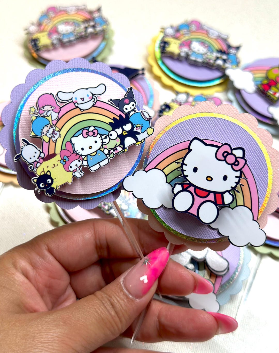 Hello Kitty Cupcake Topper Kitty Cake Topper Kawaii Cake Topper Kitty ...