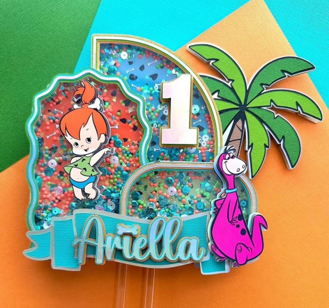 Pebbles Cake Topper Flintstone Cake Topper Pebbles Birthday Party Baby ...