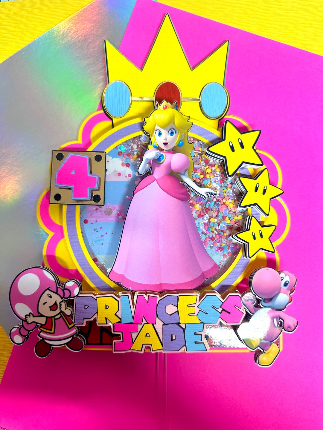 Princess Peach Cake Topper Super Mario Princess Cake Topper Shaker Cake ...