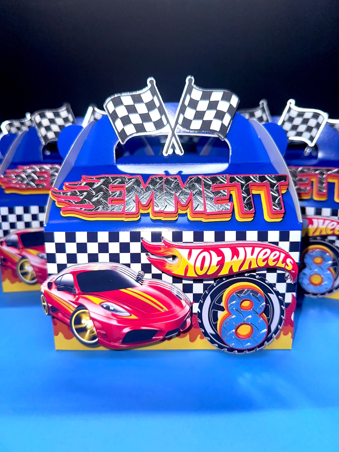 Race Car Favor Boxes Race Car Gable Boxes Race Car Cake Topper Race Car ...