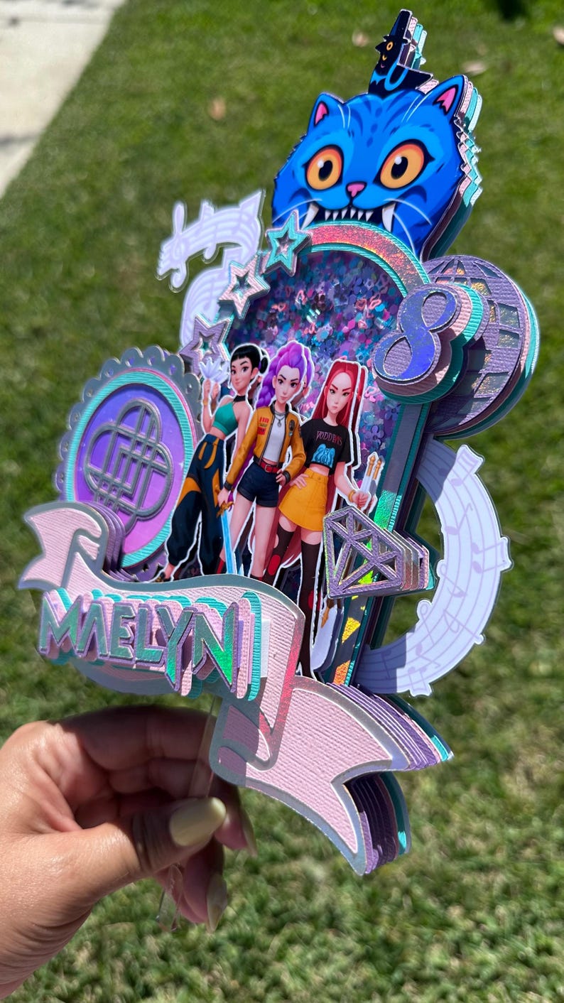 Kpop Caketopper Demon Hunters Caketopper Huntrix Birthday Party Kpop ...