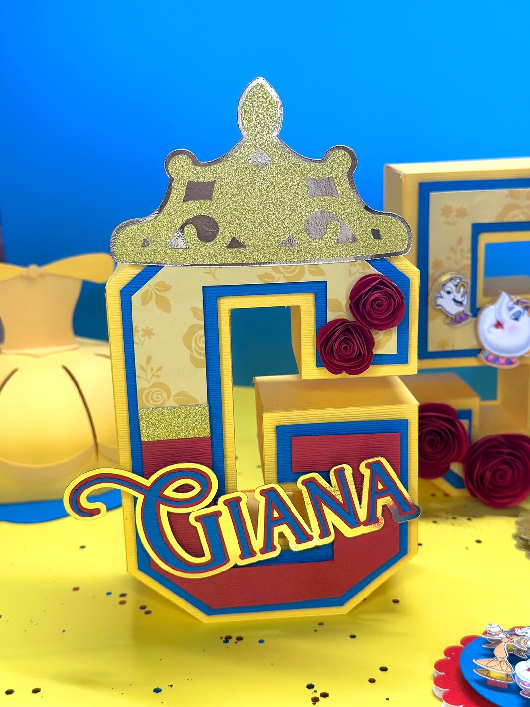 Belle 3D Letter Belle 3D Number Belle Party Decor Belle Inspired - Etsy