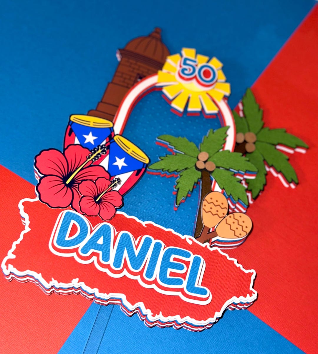 Puerto Rico Cake Topper Boricua Cake Topper La Isla Del Encanto Boricua ...