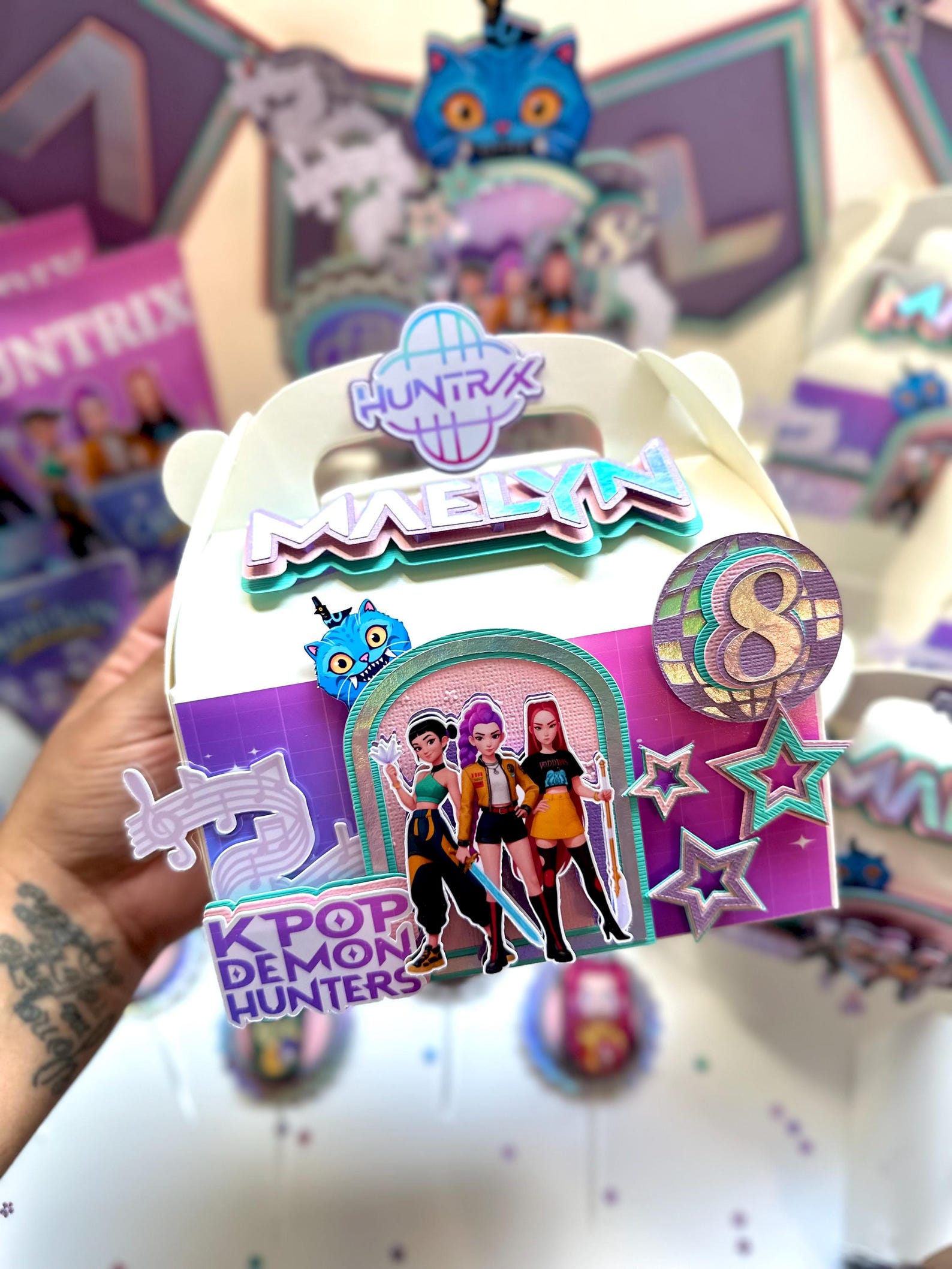 Kpop Demon Hunters Gable Favor Boxes, Personalized Party Decor Kpop ...