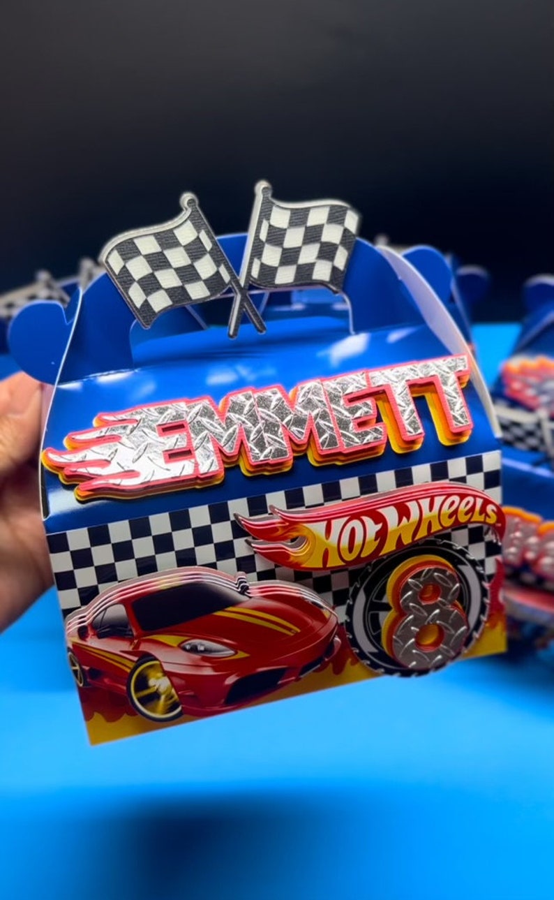 Race Car Favor Boxes Race Car Gable Boxes Race Car Cake Topper Race Car ...