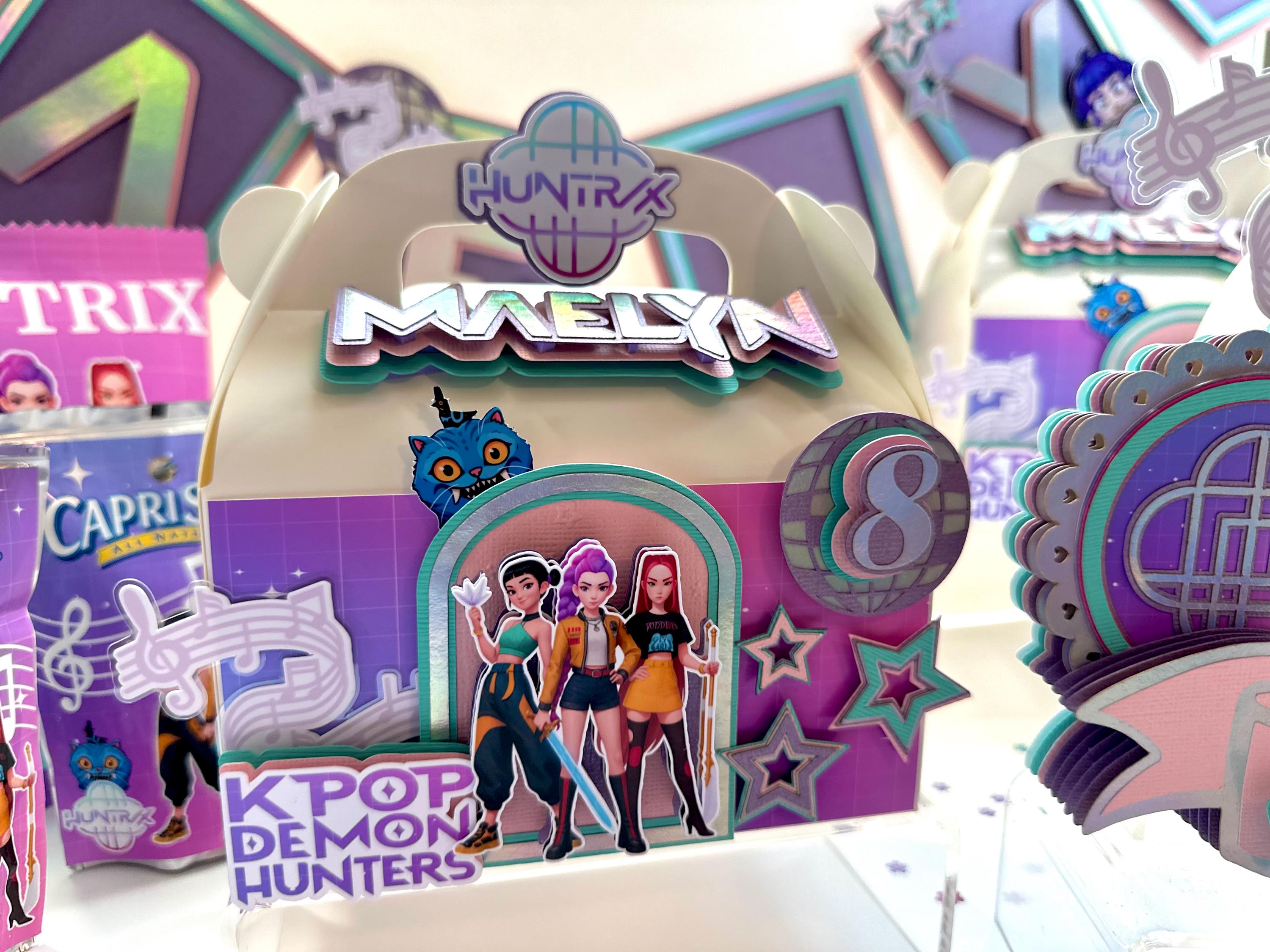 Kpop Demon Hunters Gable Favor Boxes, Personalized Party Decor Kpop ...