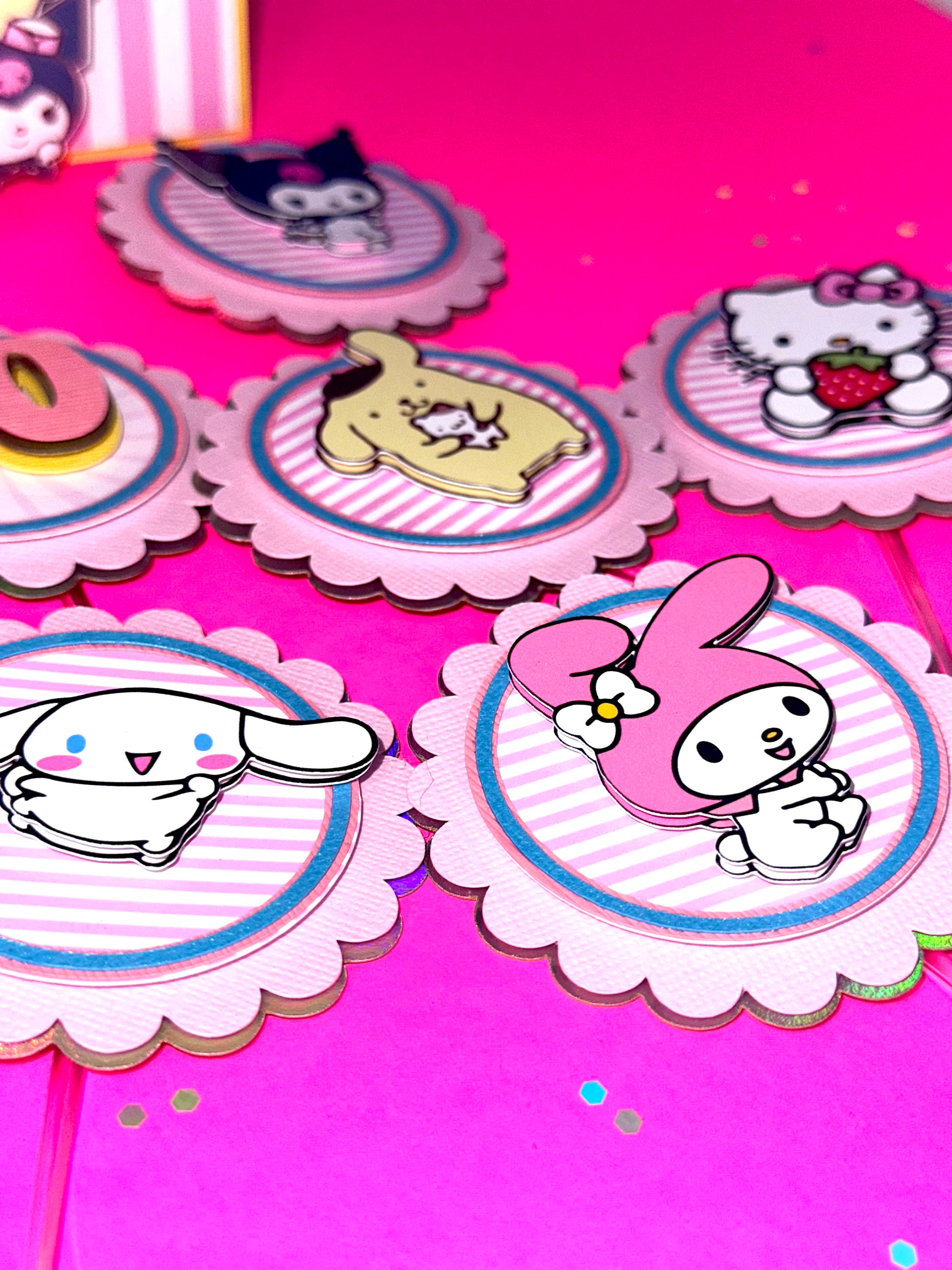 Hello Kitty Cupcake Topper Kitty Cake Topper Kawaii Cake Topper Kitty ...