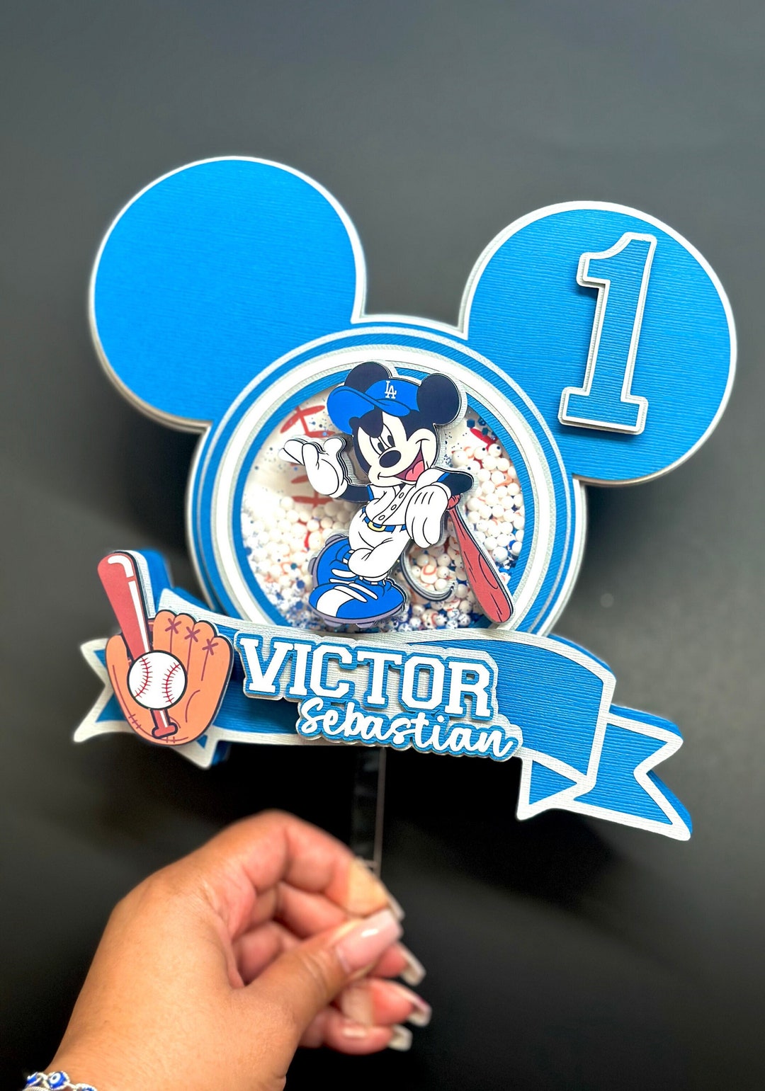 Dodgers Mickey Inspired Cake Topper Dodgers Cake Topper Dodgers ...