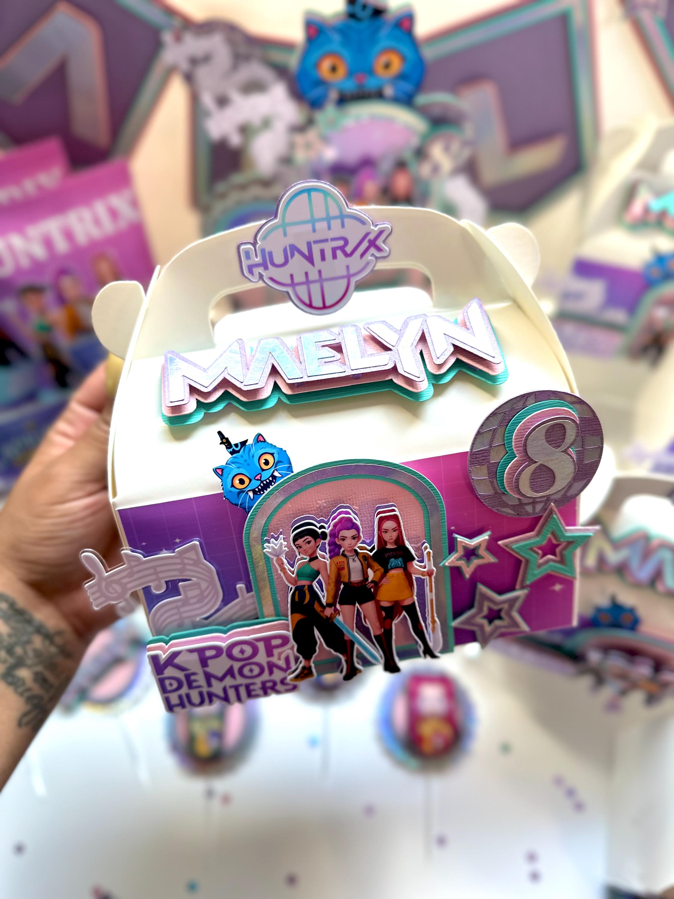 Kpop Demon Hunters Gable Favor Boxes, Personalized Party Decor Kpop ...