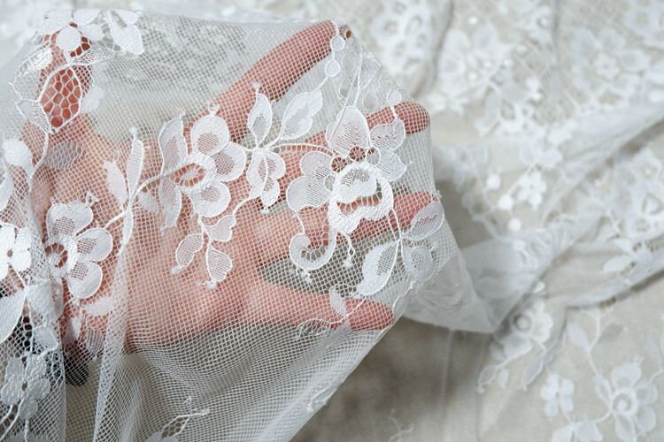 3 Yard Soft French Chantilly Flower Lace Tulle Fabric, DIY Fashion ...