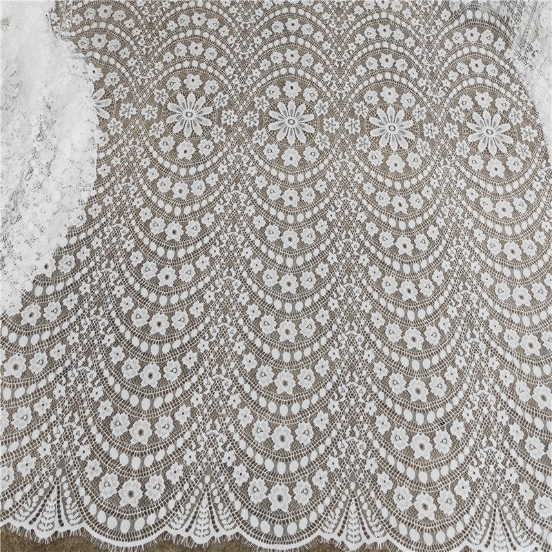 Bohemian White Ivory Lace Fabric Floral French Lace Bridal - Etsy