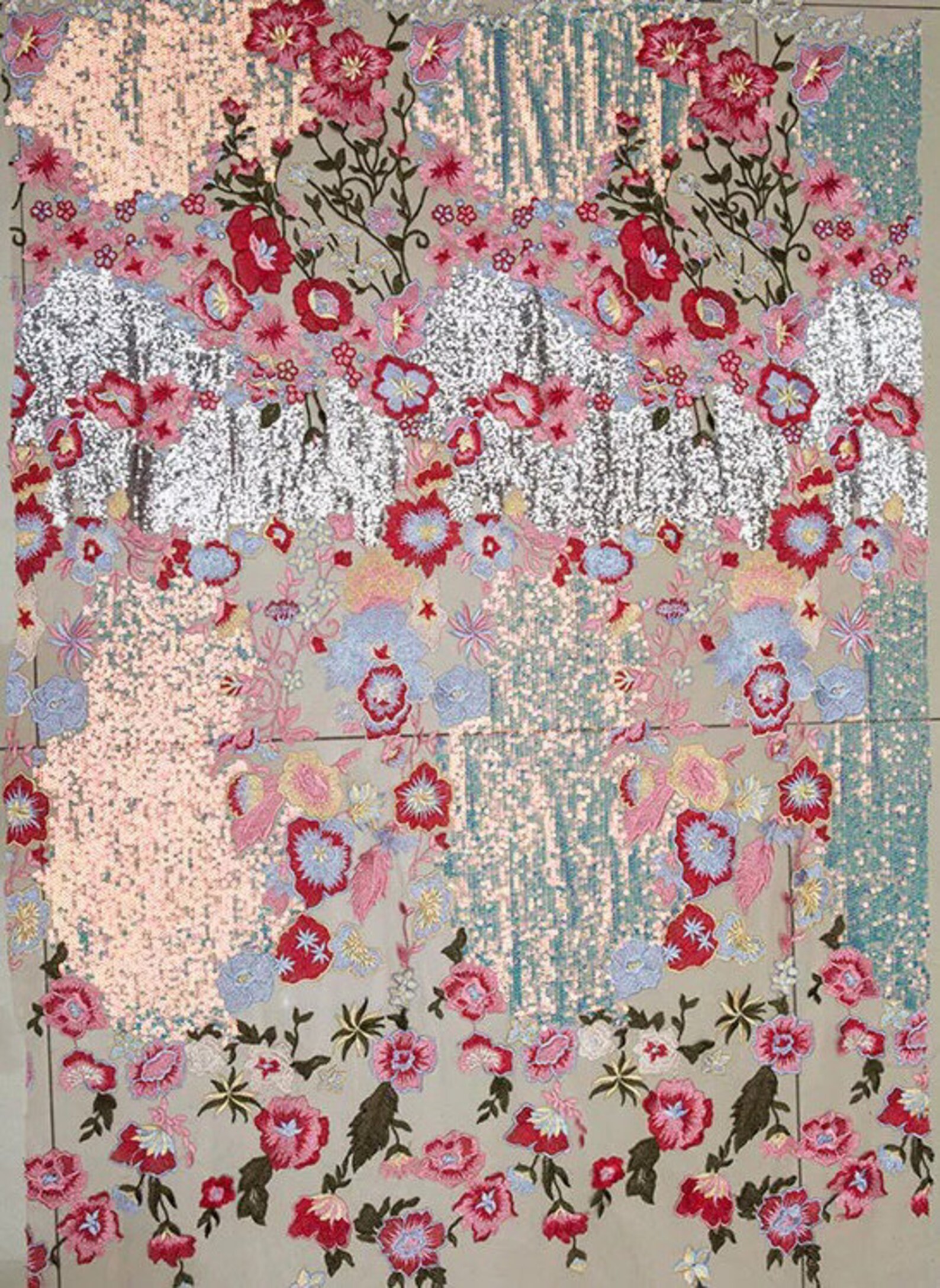 Red Fabric Sequin Bridal Wedding Dress Evening Gown Fabric | Etsy