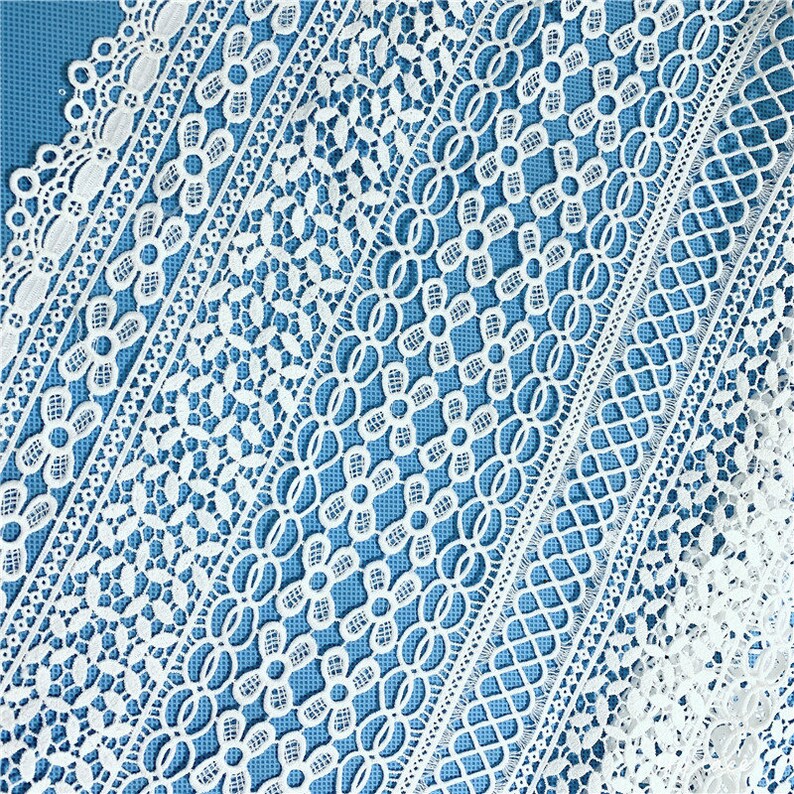 Boho Bridal White Lace Rayon Mesh Fabric Floral Guipure Lace | Etsy