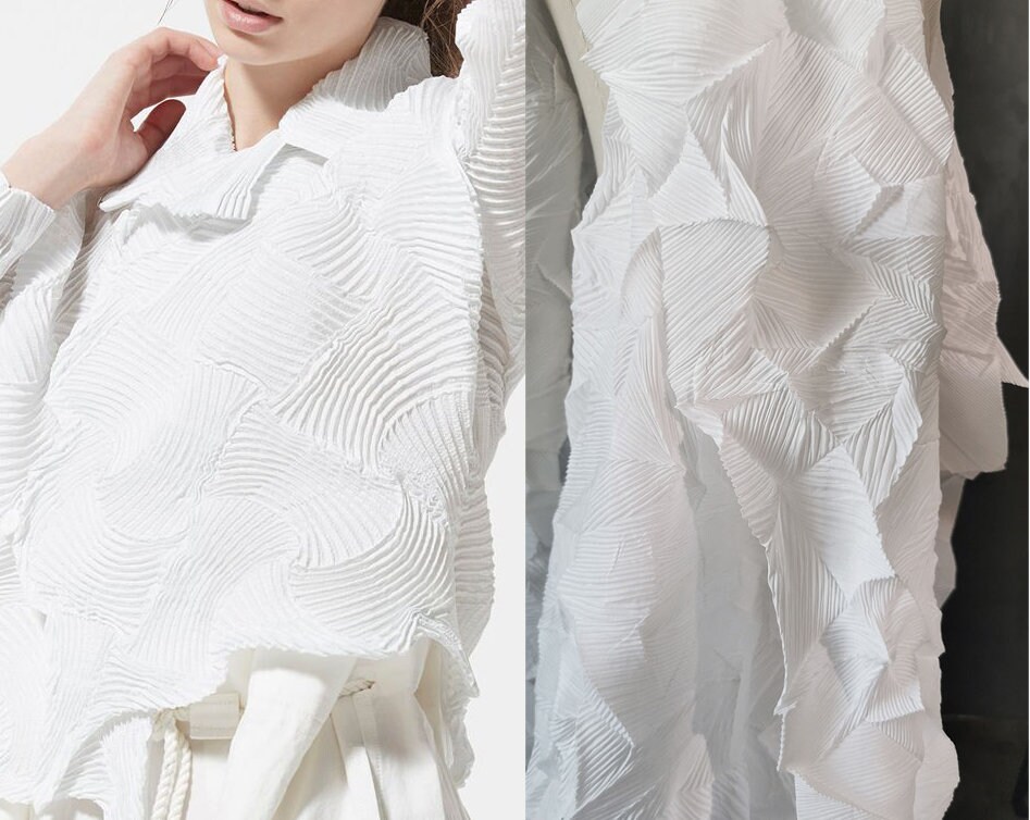 3D Creative White Pleated Fabric Fashion Evening Dress - Etsy