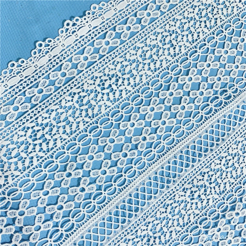 Boho Bridal White Lace Rayon Mesh Fabric Floral Guipure Lace | Etsy