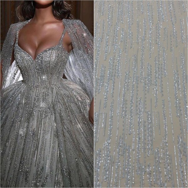 Silver Sequin Linen - Etsy