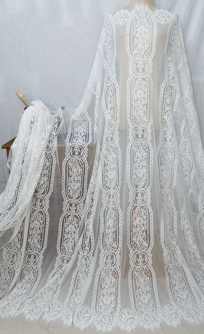 3 Yard Soft French Chantilly Lace Stripe Tulle Fabric, DIY Fashion ...