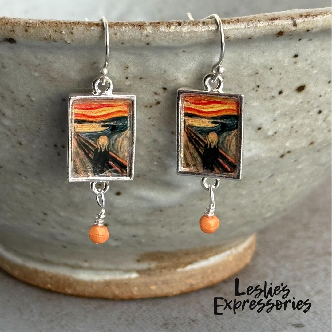 Tiny "the Scream" Art Earrings, Edvard Munch's the Scream Jewelry ...
