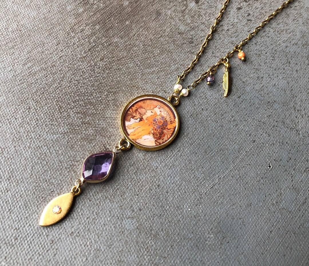 Alphonse Mucha's the Blonde Necklace, Alphonse Mucha Jewelry, Famous ...
