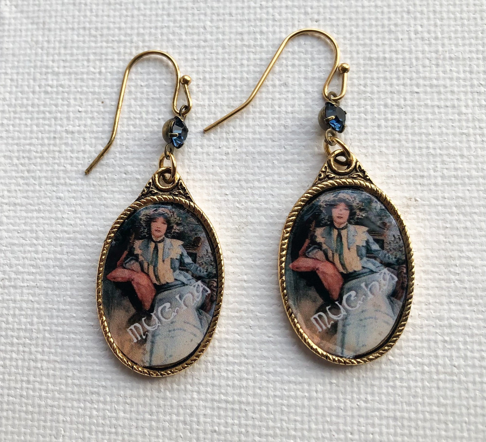 Alphonse Mucha the Artists Wife Earrings, Alphonse Mucha Jewelry ...