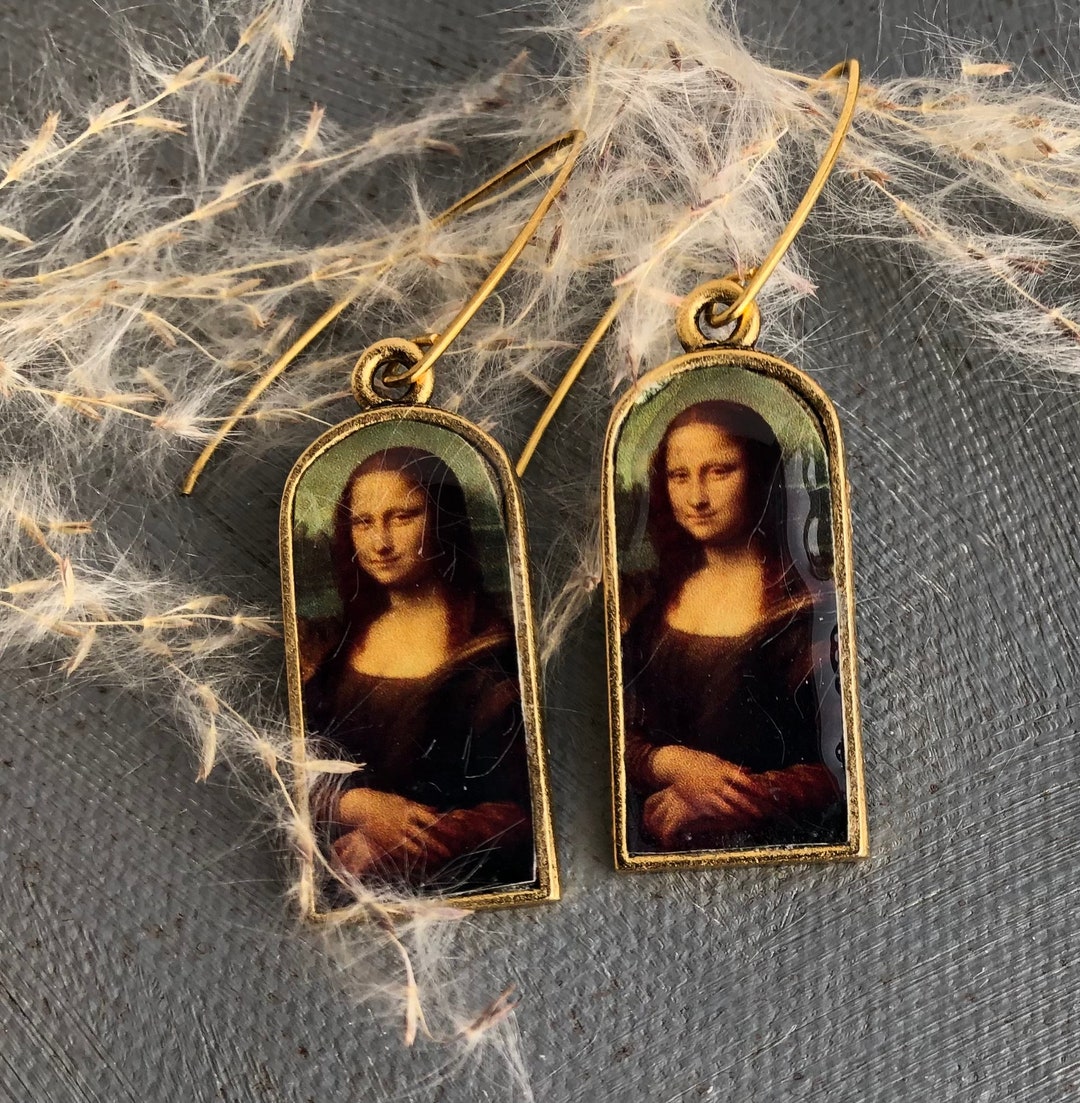 Mona Lisa Earrings, Art History Jewelry, Mona Lisa Jewelry - Etsy