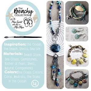 Beach Boho Bracelet, Aqua Blue and Soft Green Beach Themed Bracelet ...