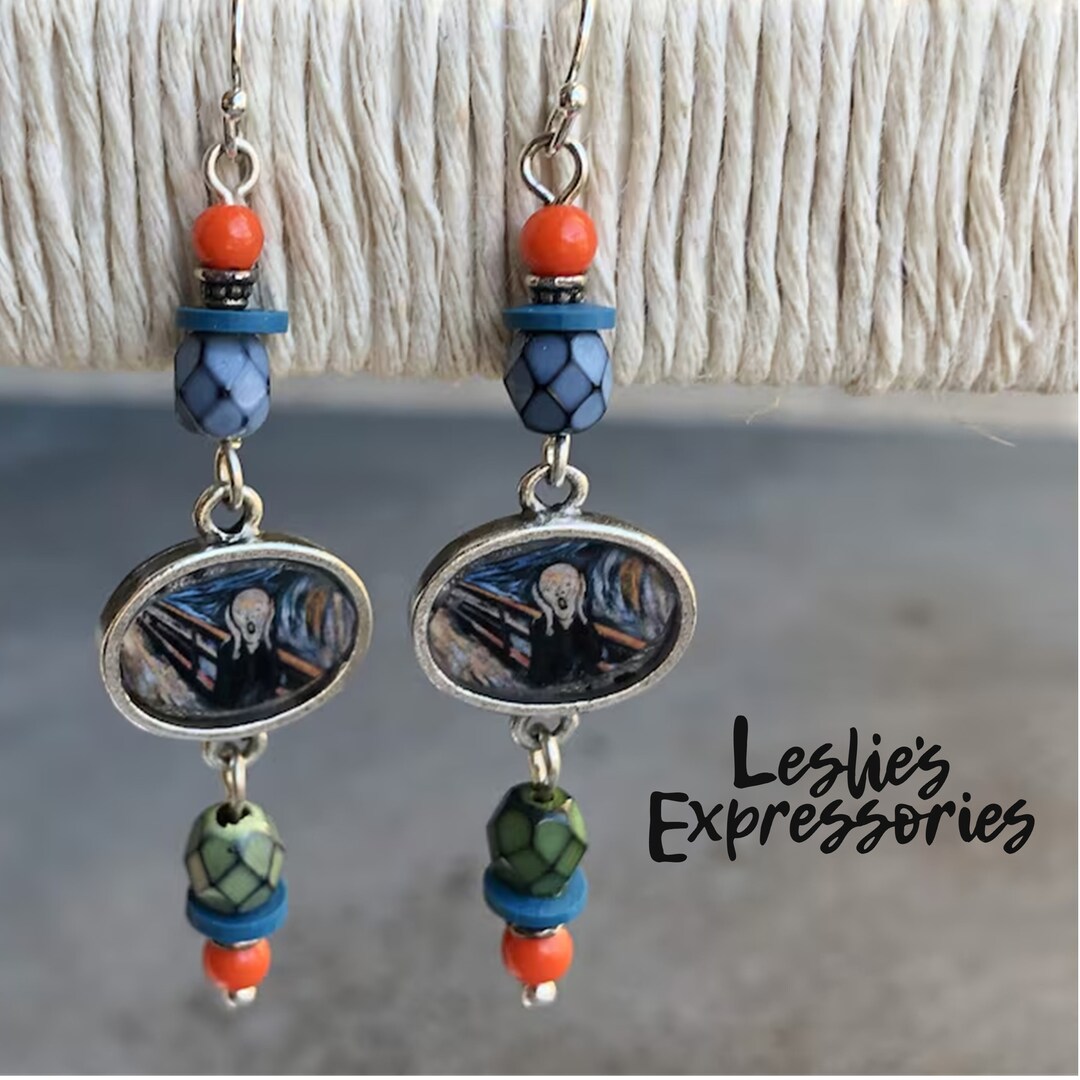 Edvard Munch's the Scream Earrings, Munch Inspired Earrings, Art ...