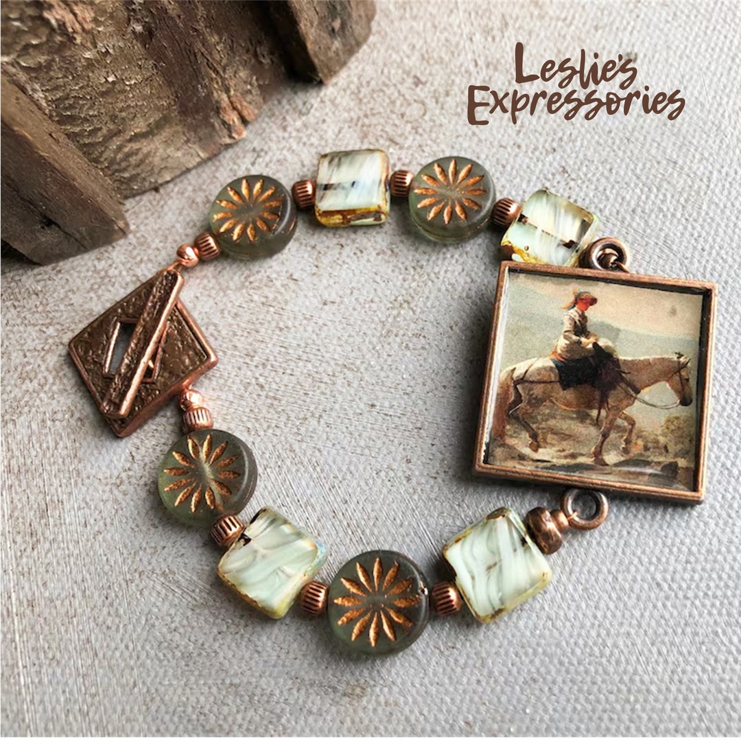 Western Style Bracelet, Horse Jewelry, Homer Wilson Famous Painting ...
