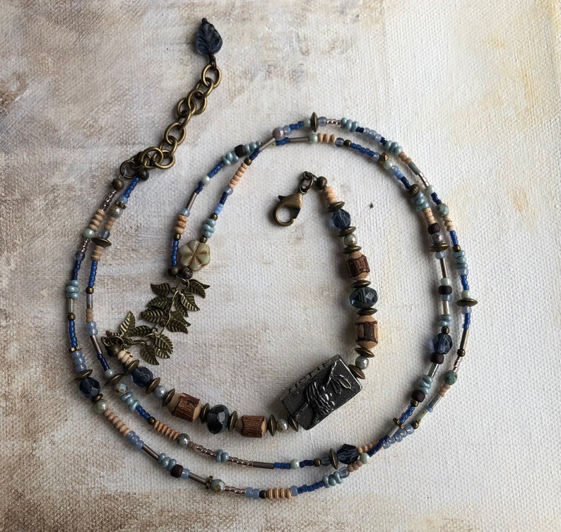 Rustic Nature Themed Blue Multi-strand Bracelet Boho - Etsy