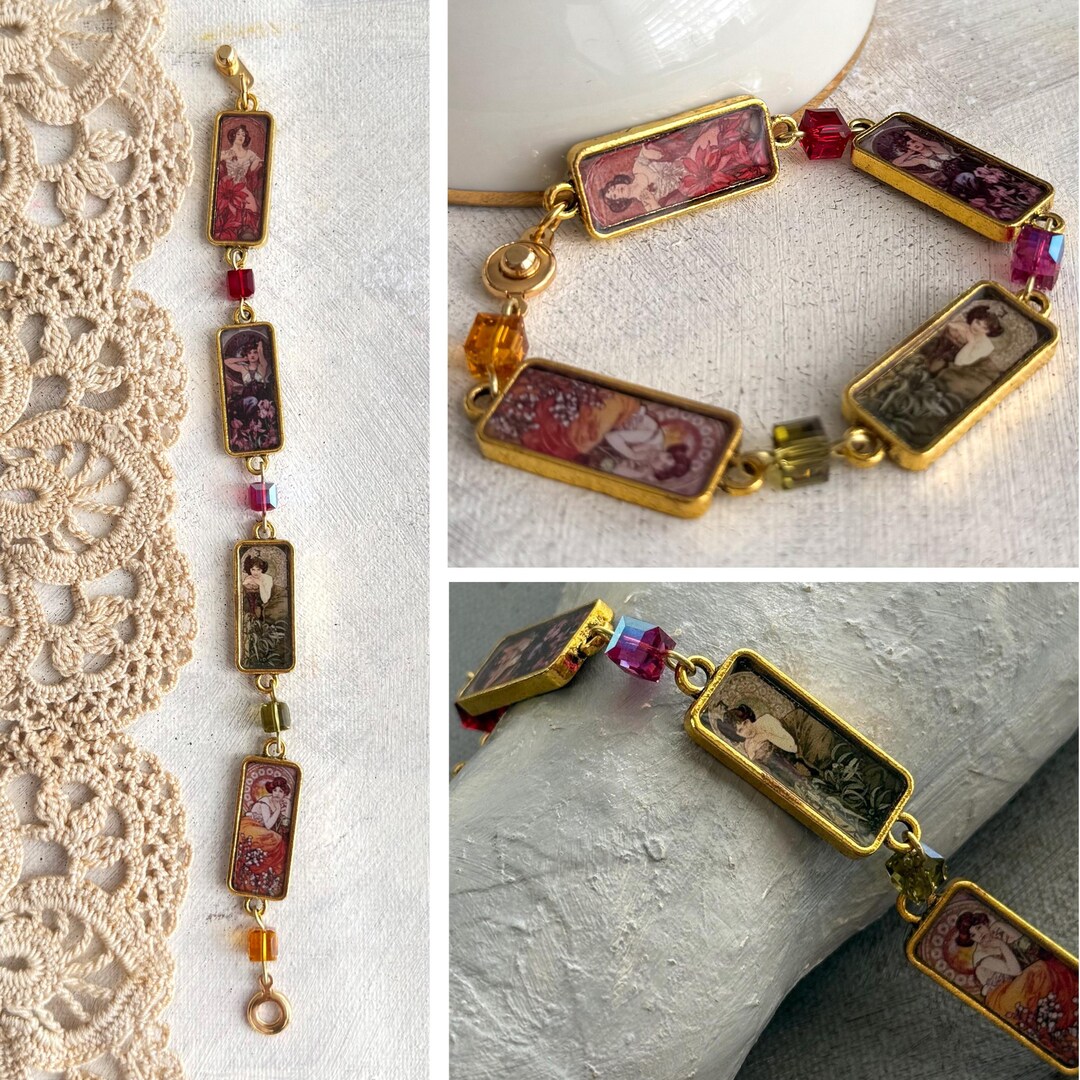 Alphonse Mucha the Gemstones Bracelet, Amethyst, Ruby, Topaz and ...