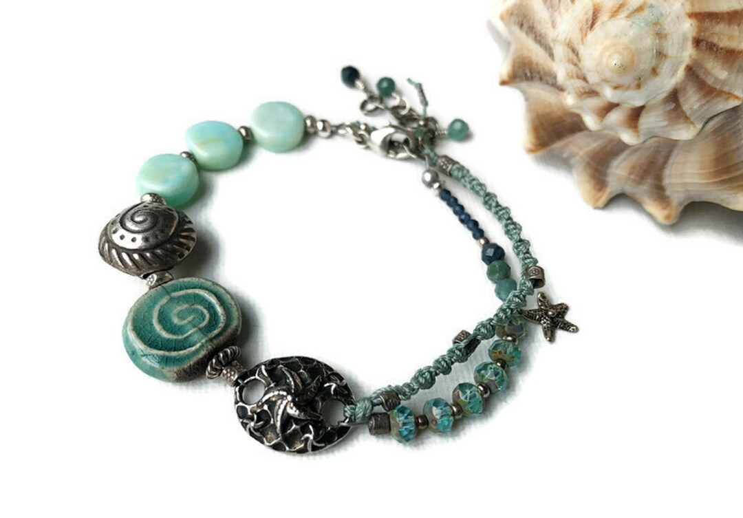 Strandarmband Schnecke und Seestern wunderliches Armband - Etsy.de