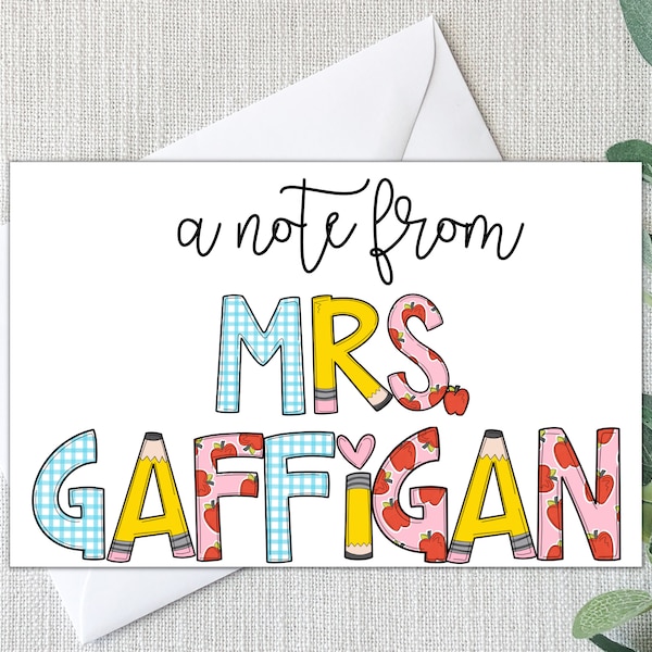 Teacher Appreciation Note From Teacher - Etsy