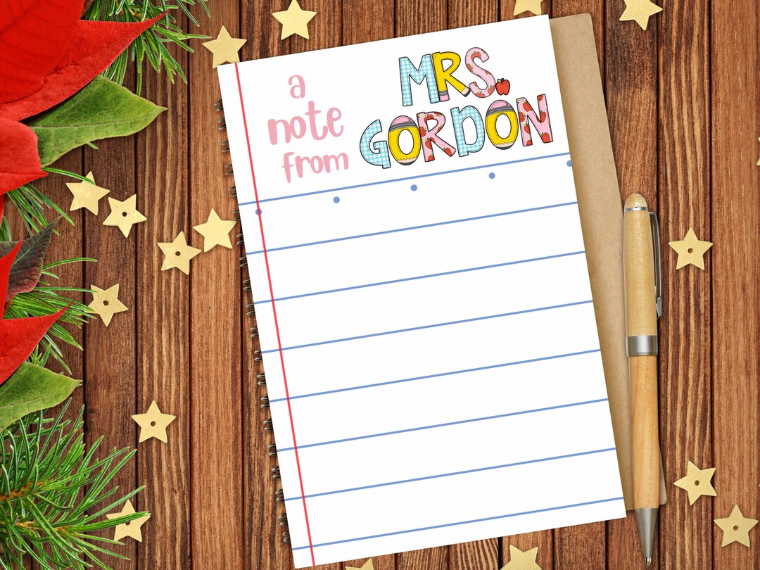 Cute Teacher Notepad/ Personalized Pen Teacher Notepad/the Desk of ...