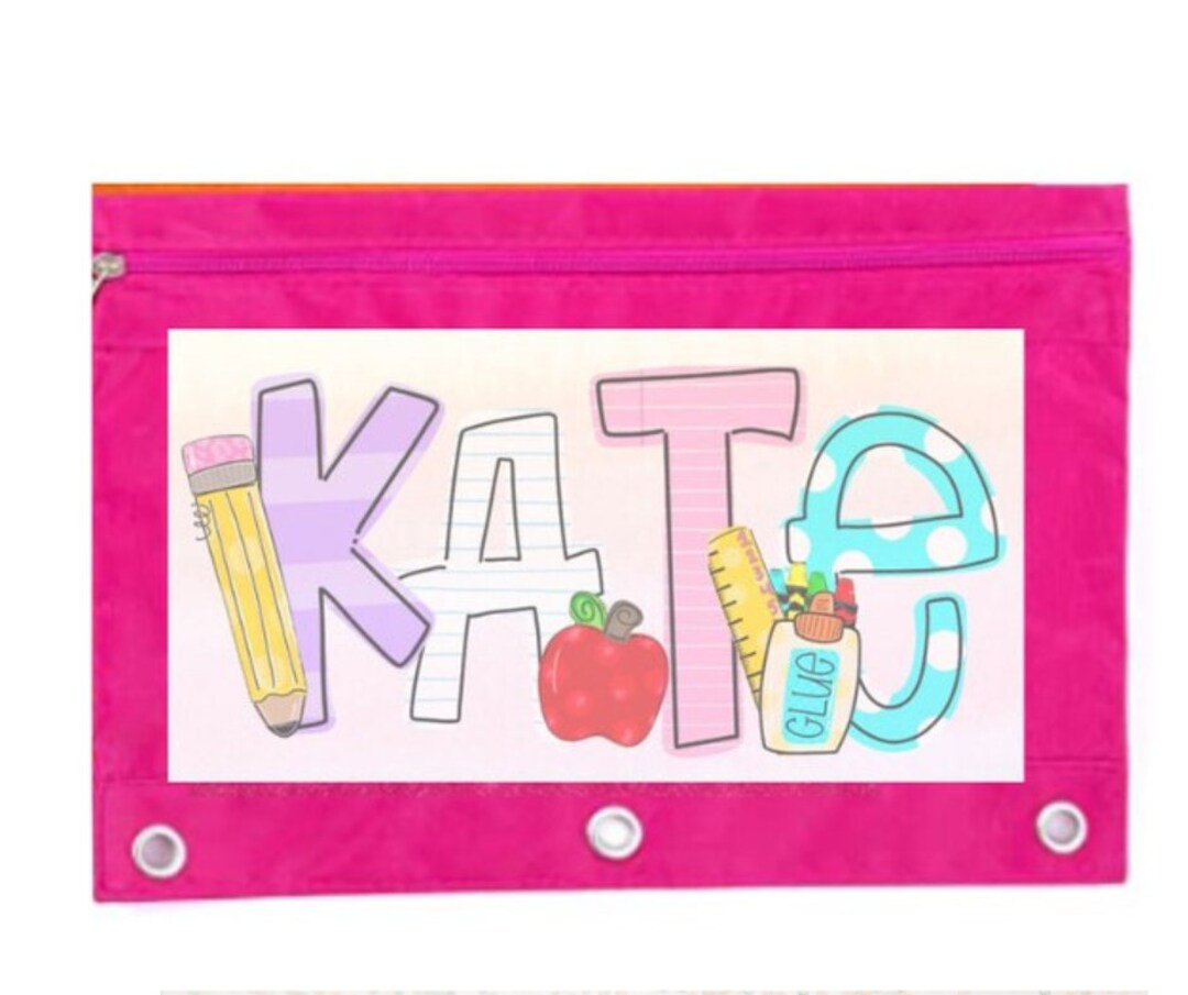 Custom School Pencil Bag, Colorful Zipper Bags for Binder, Back to ...