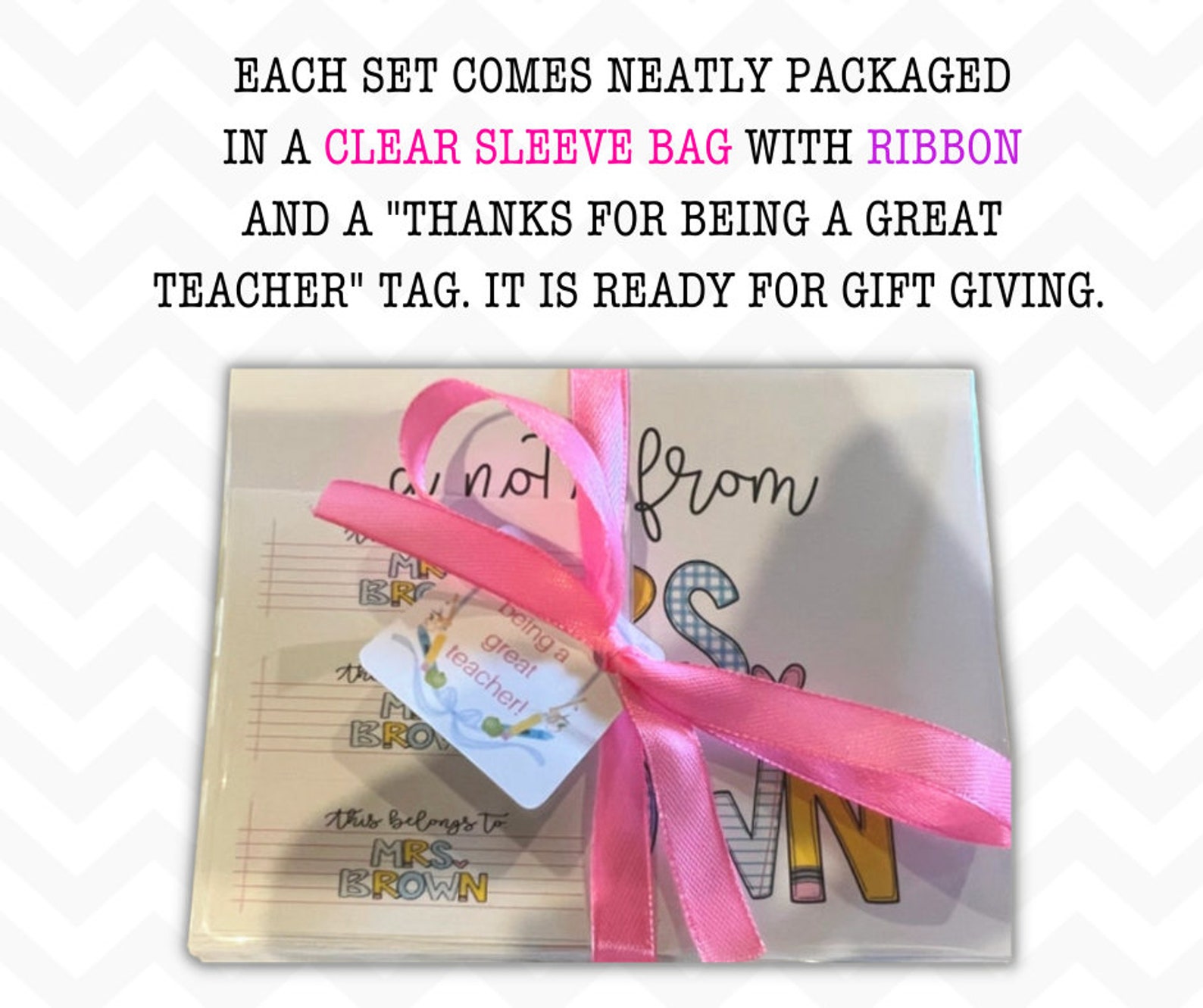 Teacher Note Card, Note From Teacher, Custom Teacher Appreciation Thank ...
