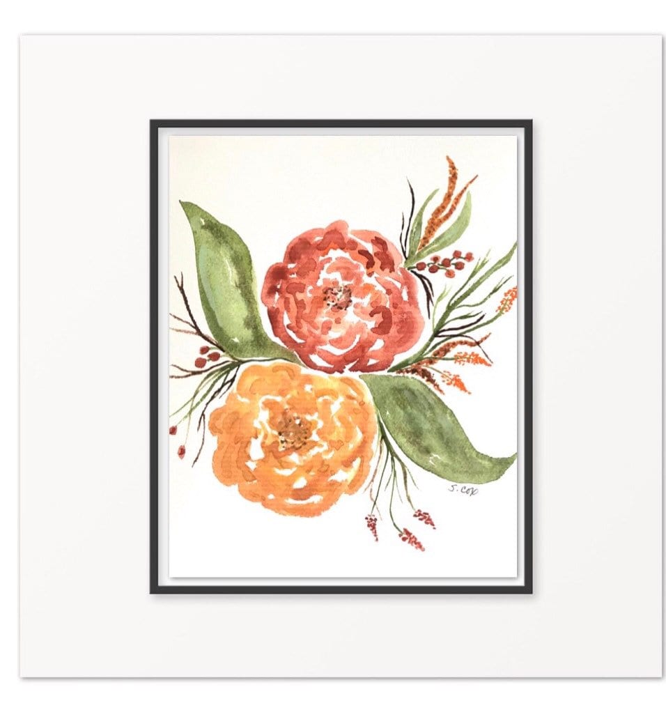 Fall Watercolor Flowers Autumn Watercolor Print Flower - Etsy