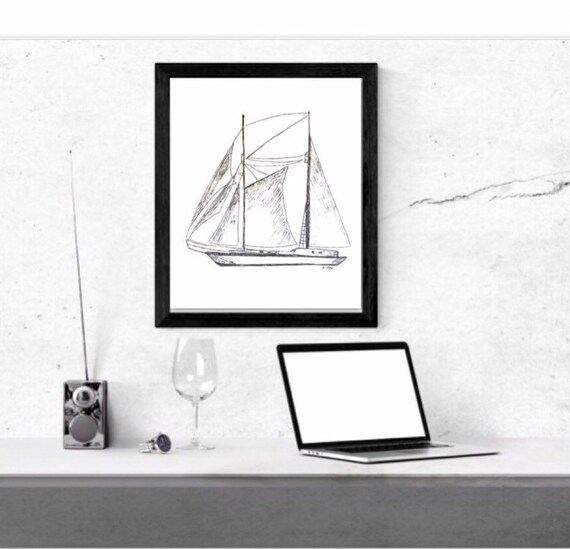 Sailboat Pen And Ink