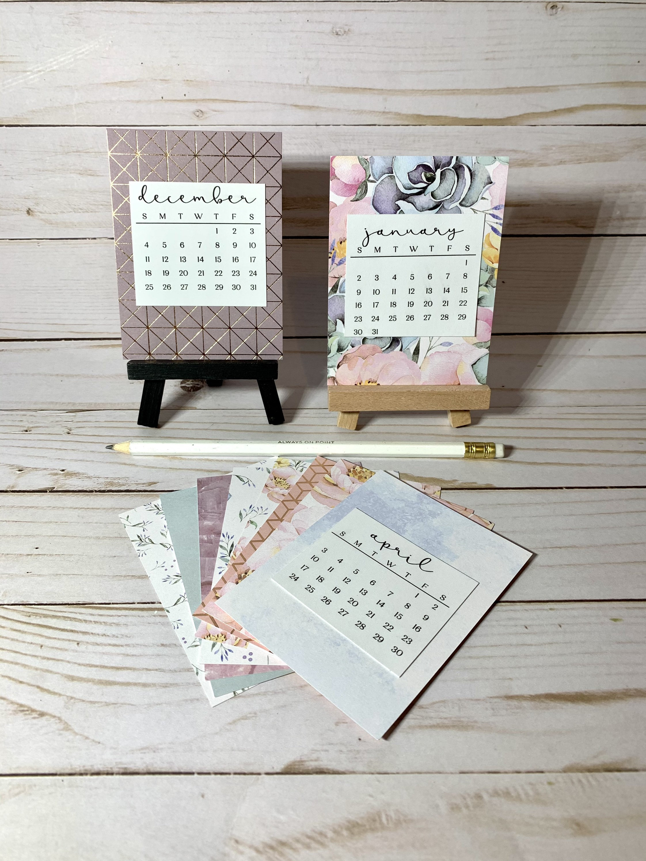 Rolling calendar with easel Planner cards 2021 cubicle decor Office ...
