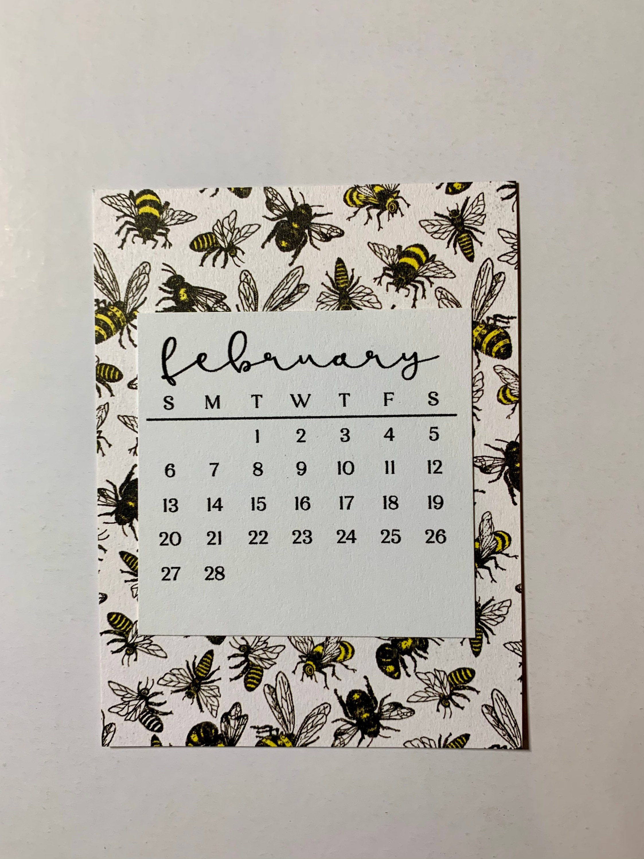 2026 MINI Calendar With Stand, Desk Calendar, Bumblebee Calendar ...