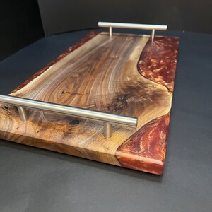 Wood & Resin Serving Tray, Wedding Gift Idea, Walnut W/ Copper Resin ...