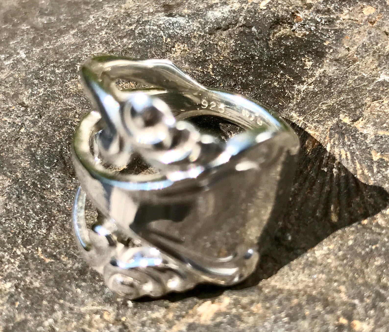 Sterling Silver Fork Ring Cigar Band Ring Triple Band Ring - Etsy