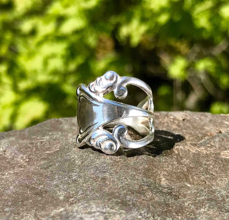 Sterling Silver Fork Ring Cigar Band Ring Triple Band Ring - Etsy