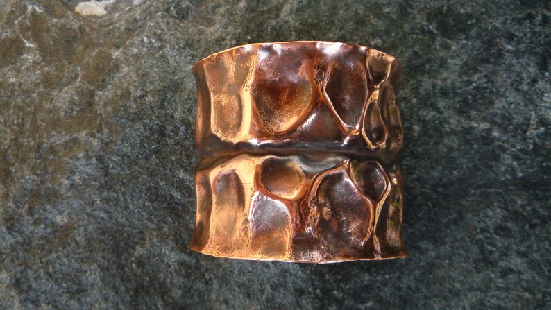 Wide copper cuff Cuff bracelet Copper jewelry Modern | Etsy