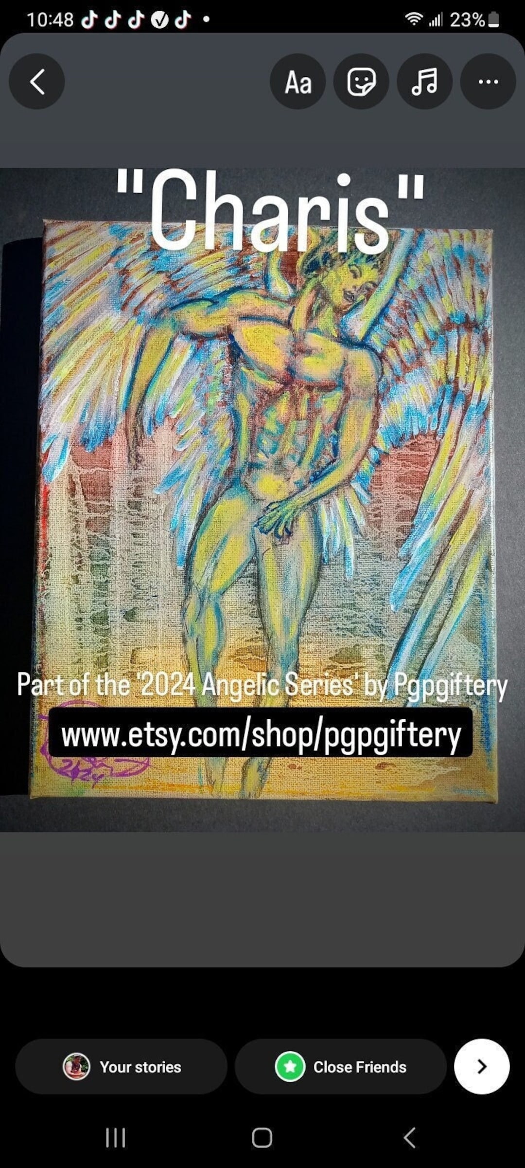 Charis, From the 2024 Angelic Series 8x10, Angel Art, Painting, Angels ...