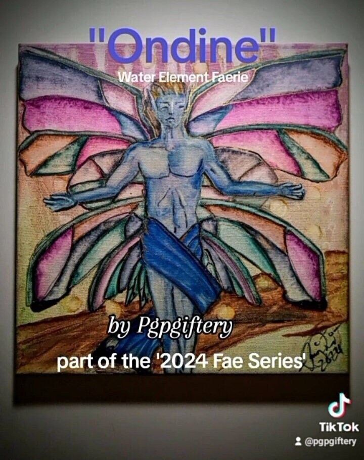 ONDINE, From the 2024 Fae Series 12x12, Faerie Art, Painting, Fairy ...